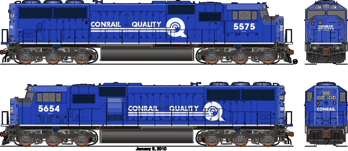 CR 5575 and 5654, Juniata Assembled EMD SD60is | Conrail Photo Archive