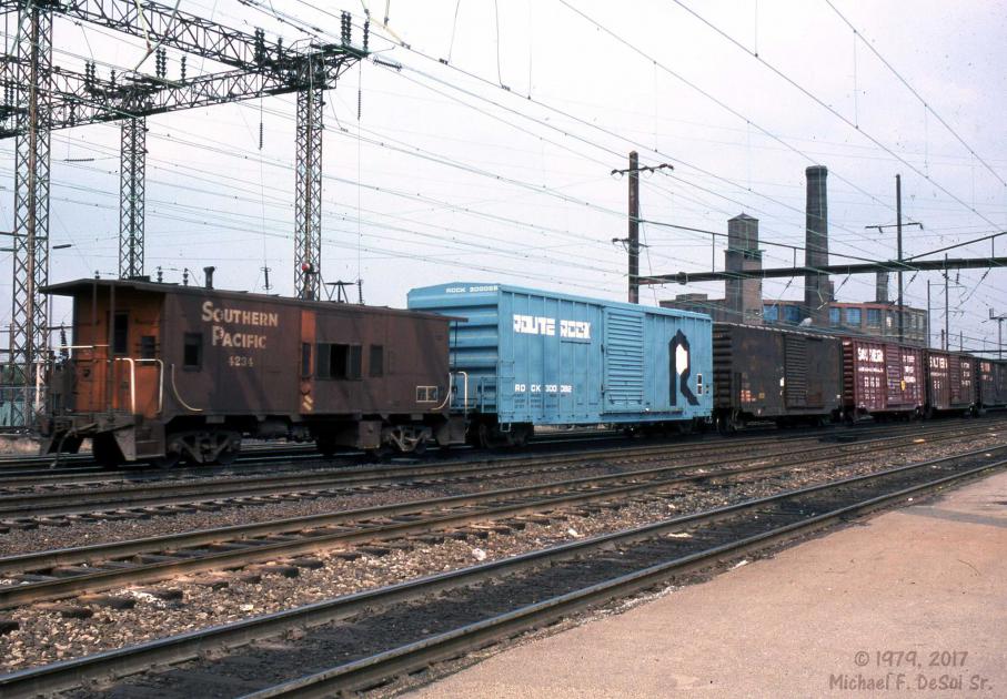 SP 4234 on the end of a Conrail freight train on the NEC at Frankford ...
