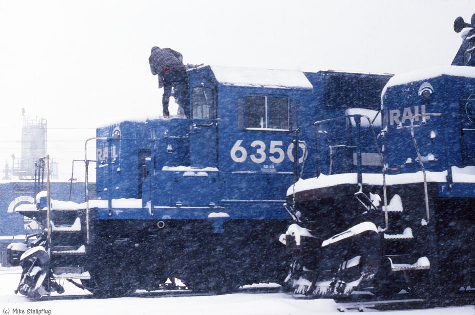 CR 6350 In The Snow At Conway Yard | Conrail Photo Archive