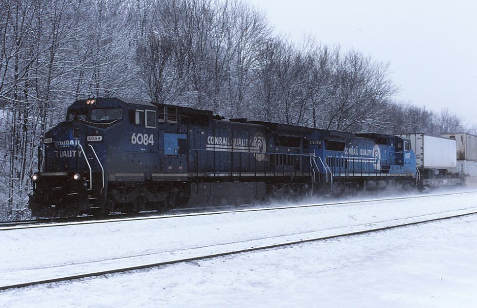 CR 6084 & 6197 on TV-61 at Lilly, PA 3/5/99 | Conrail Photo Archive