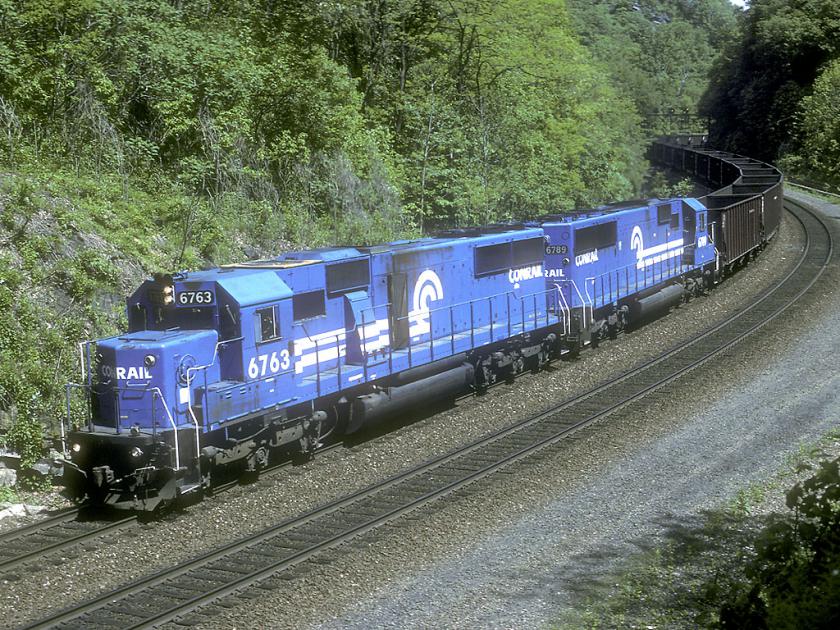 CR 6763 and C&I Hopper Train at Birmingham PA, 5/94 | Conrail Photo Archive