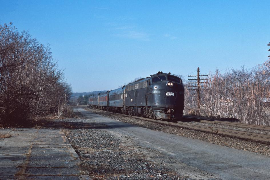 CR 4063 at Riverside, MA 03/30/77 | Conrail Photo Archive