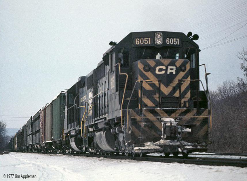 CR 6051 (CNJ 2512) at Watsontown, PA 1/23/1977 | Conrail Photo Archive
