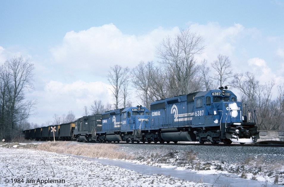 CR 6387 at Schuyler, PA 3/2/1984 | Conrail Photo Archive