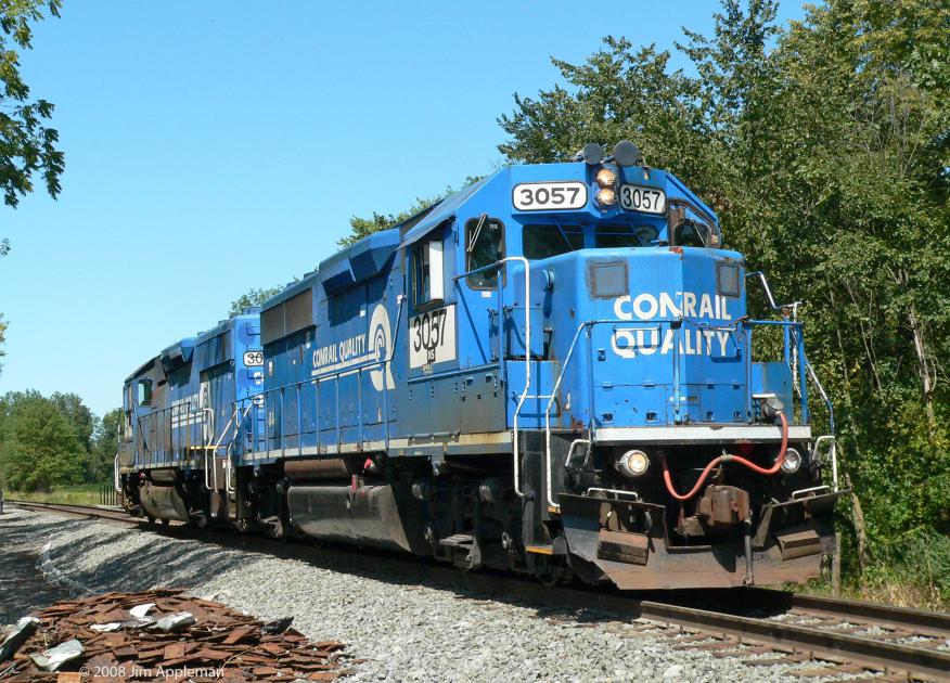 NS 3057 (CR 3382) at Schuyler, PA 8/26/2008 | Conrail Photo Archive
